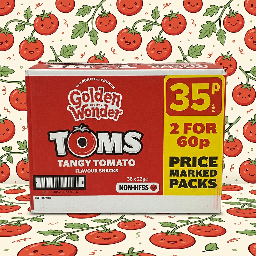 Golden Wonder Toms Corn Snacks 22g 36 Pack | Buy Online From One Pound ...